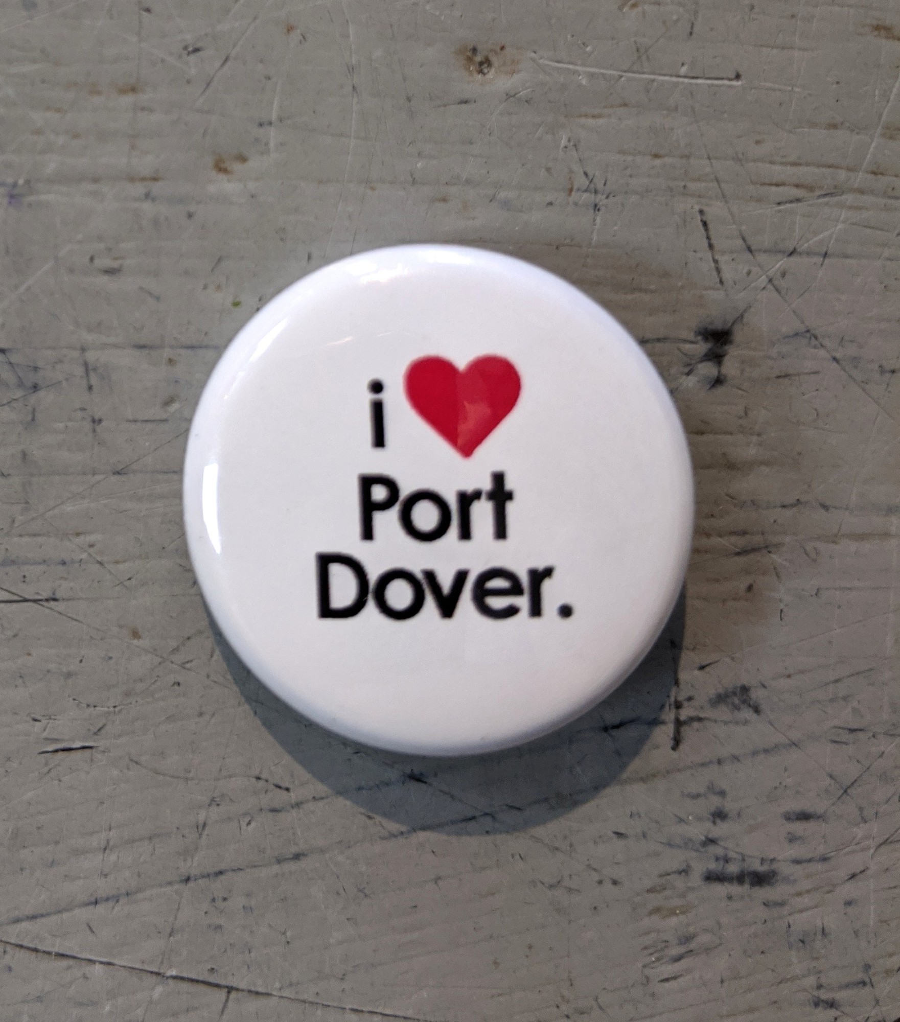 I -heart- Port Dover pin white green - Liberty Home Decor