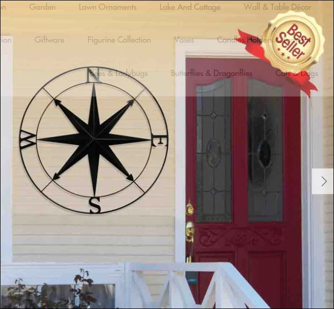 Black Wall Compass Large - Liberty Home Decor